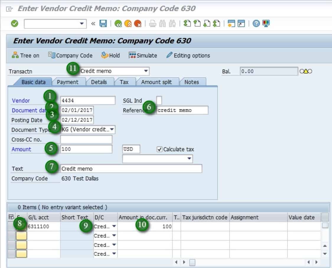 FB65 Issue A Vendor Credit Memo In SAP Sapsharks FB65 Issue A Vendor Credit Memo In SAP Sapsharks